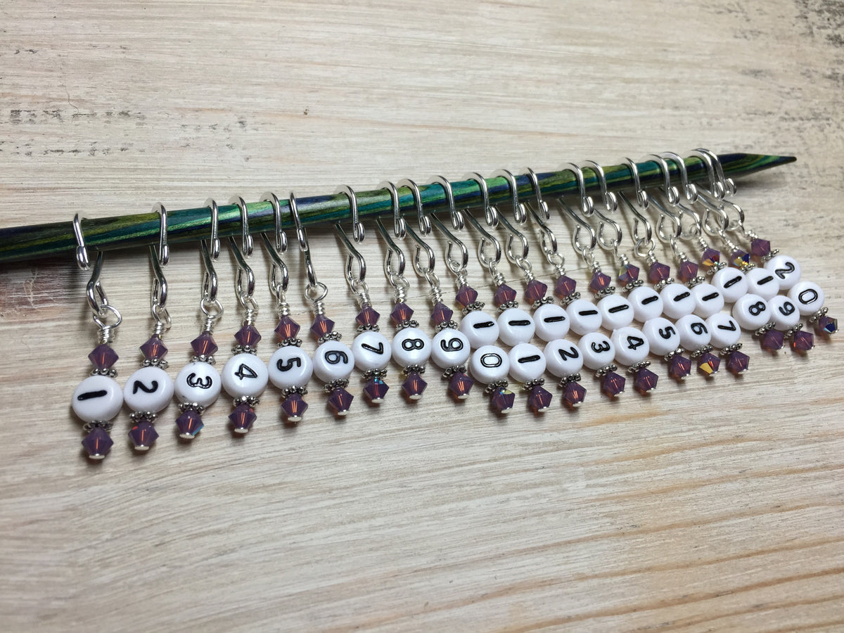 Removable Row Counter Set 1-20 (Purple) – Jill's Beaded Knit Bits