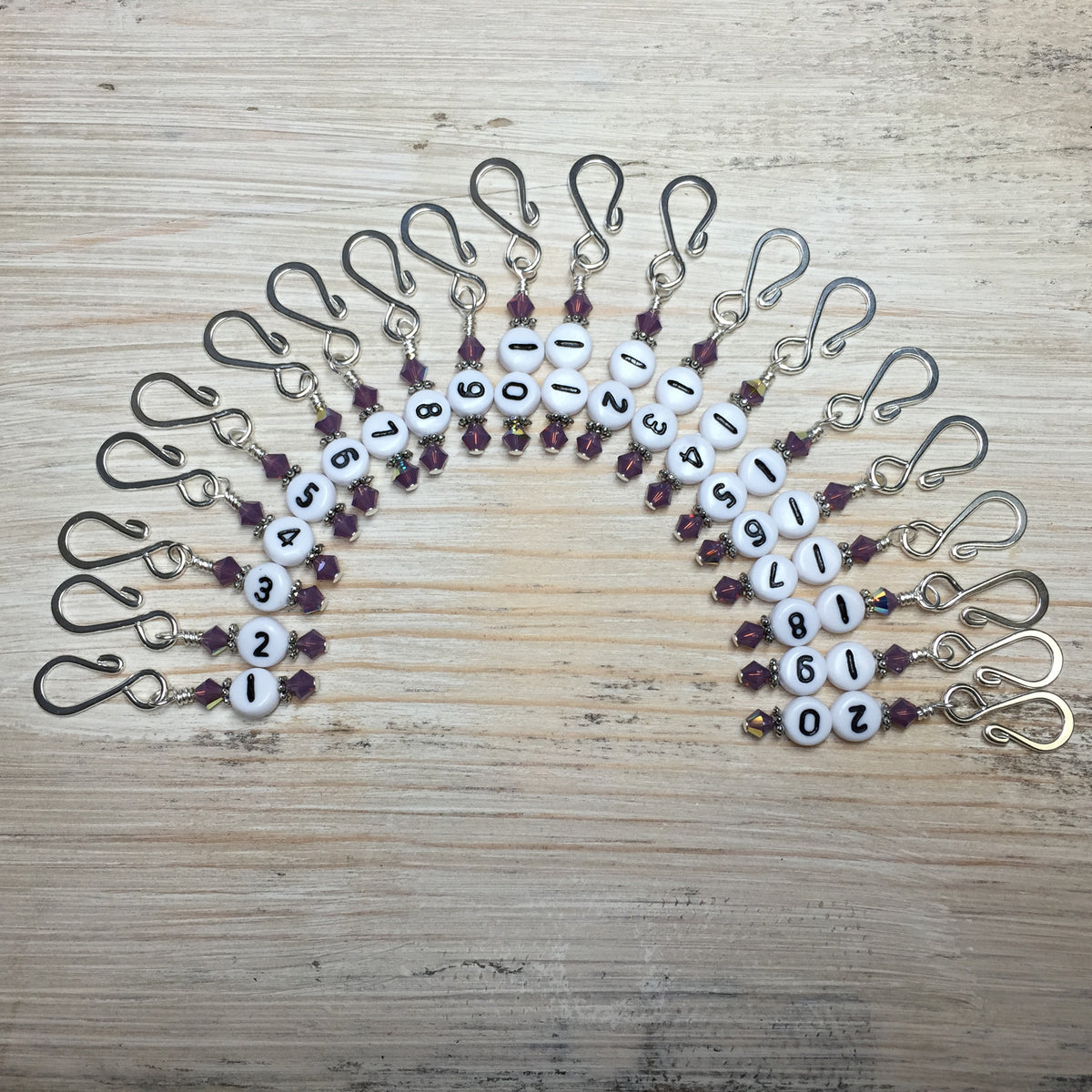 Removable Row Counter Set 1-20 (Purple) – Jill's Beaded Knit Bits