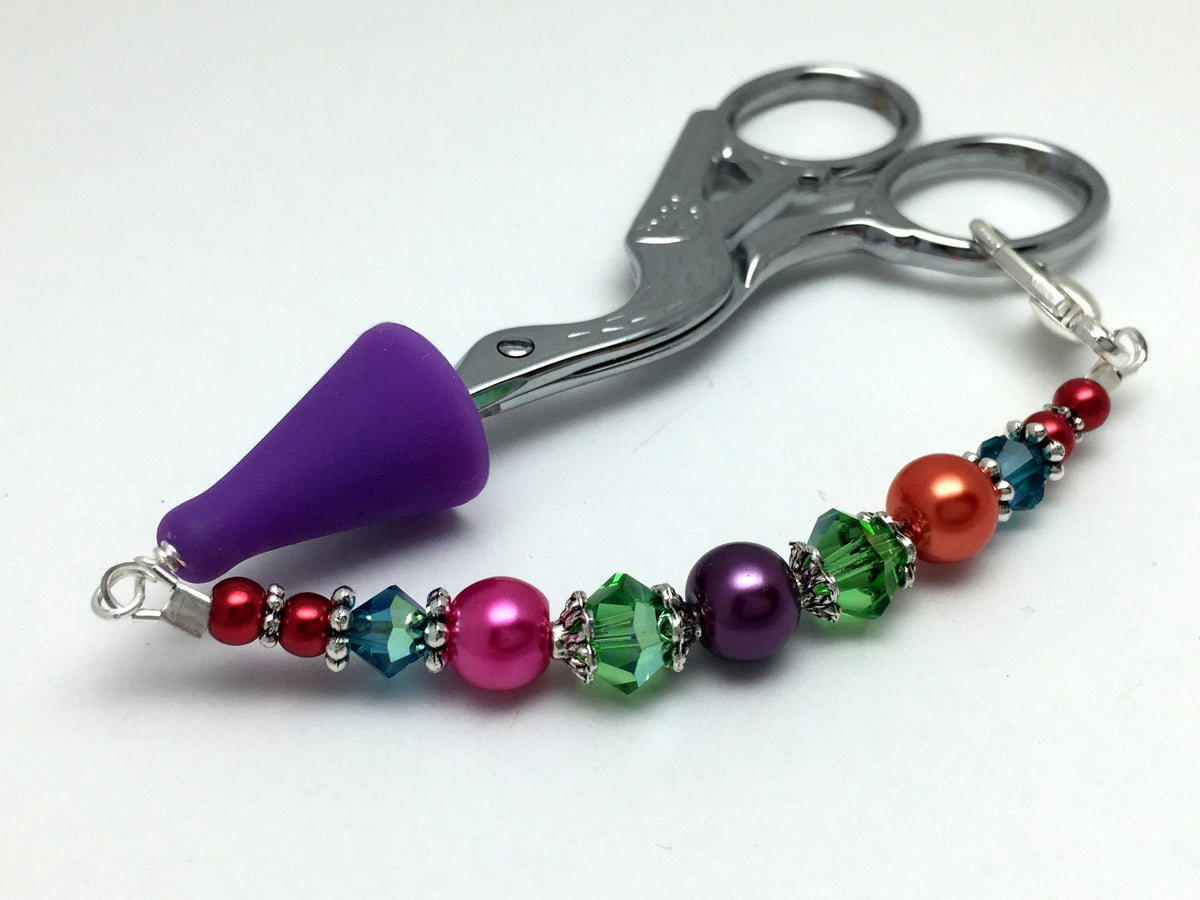 Rainbow Beaded Scissor Fob Charm Jewelry – Jill's Beaded Knit Bits