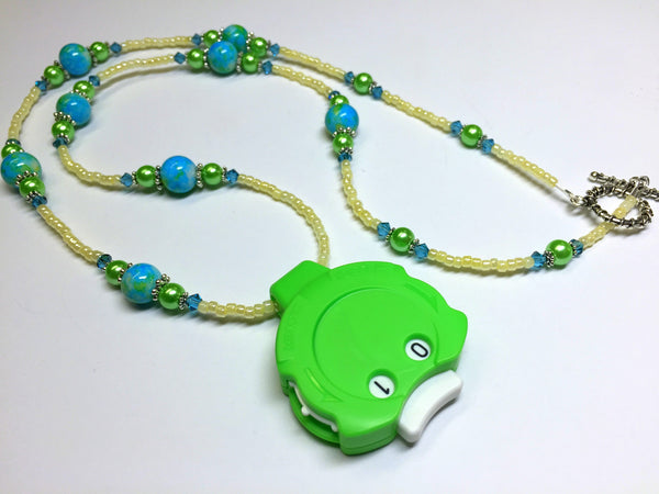 Blue Green Beaded Row Counter Jewelry for Knitting or Crochet – Jill's ...