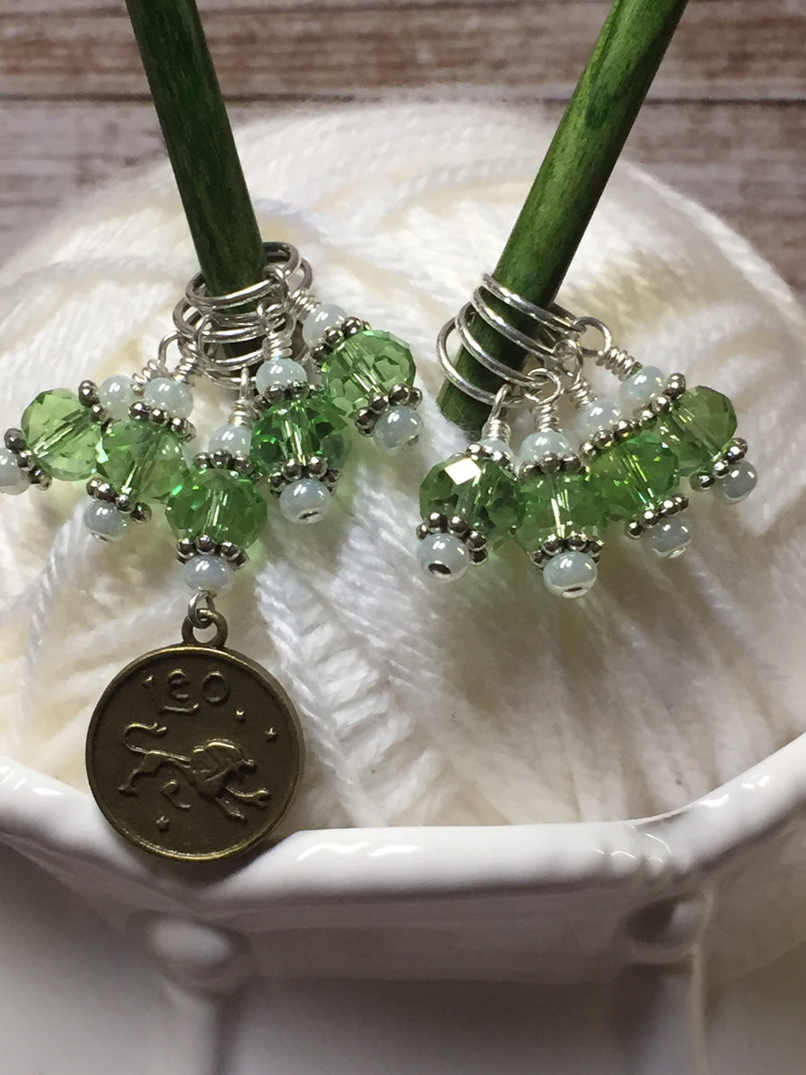 Zodiac Stitch Marker Set- Leo- Gift for Knitters – Jill's Beaded Knit Bits