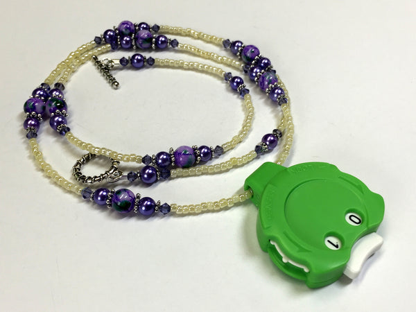 Purple Beaded Row Counting Necklace for Knitting or Crochet – Jill's ...
