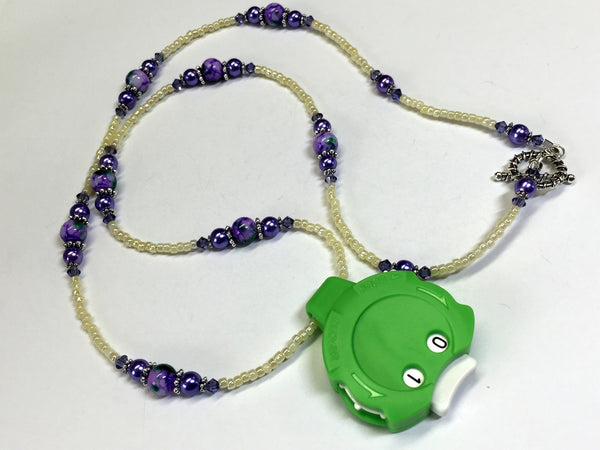Purple Beaded Row Counting Necklace for Knitting or Crochet – Jill's ...