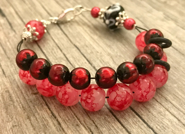 Really Red Abacus Counting Bracelet- Gift for Knitters- Row Counter ...