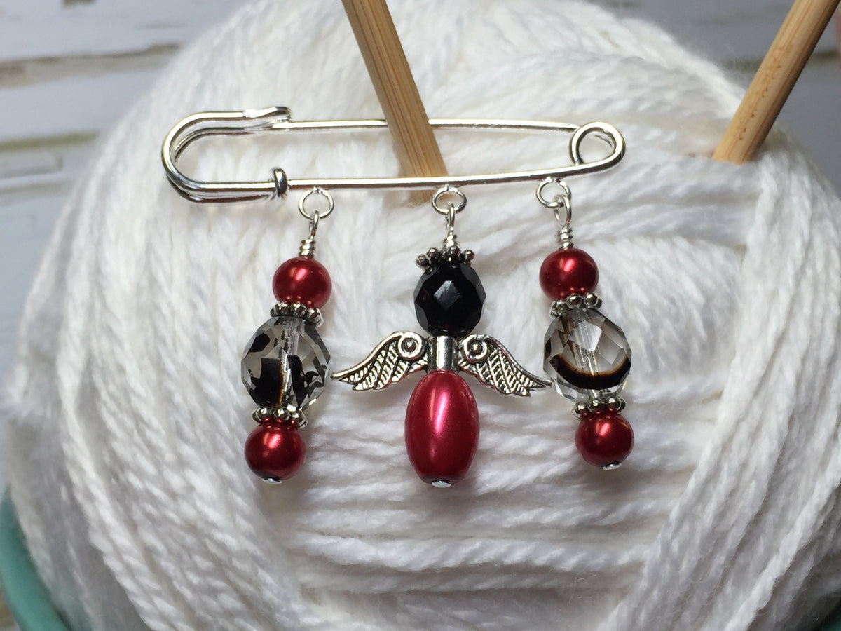 Red Angel Shawl Pin – Jill's Beaded Knit Bits
