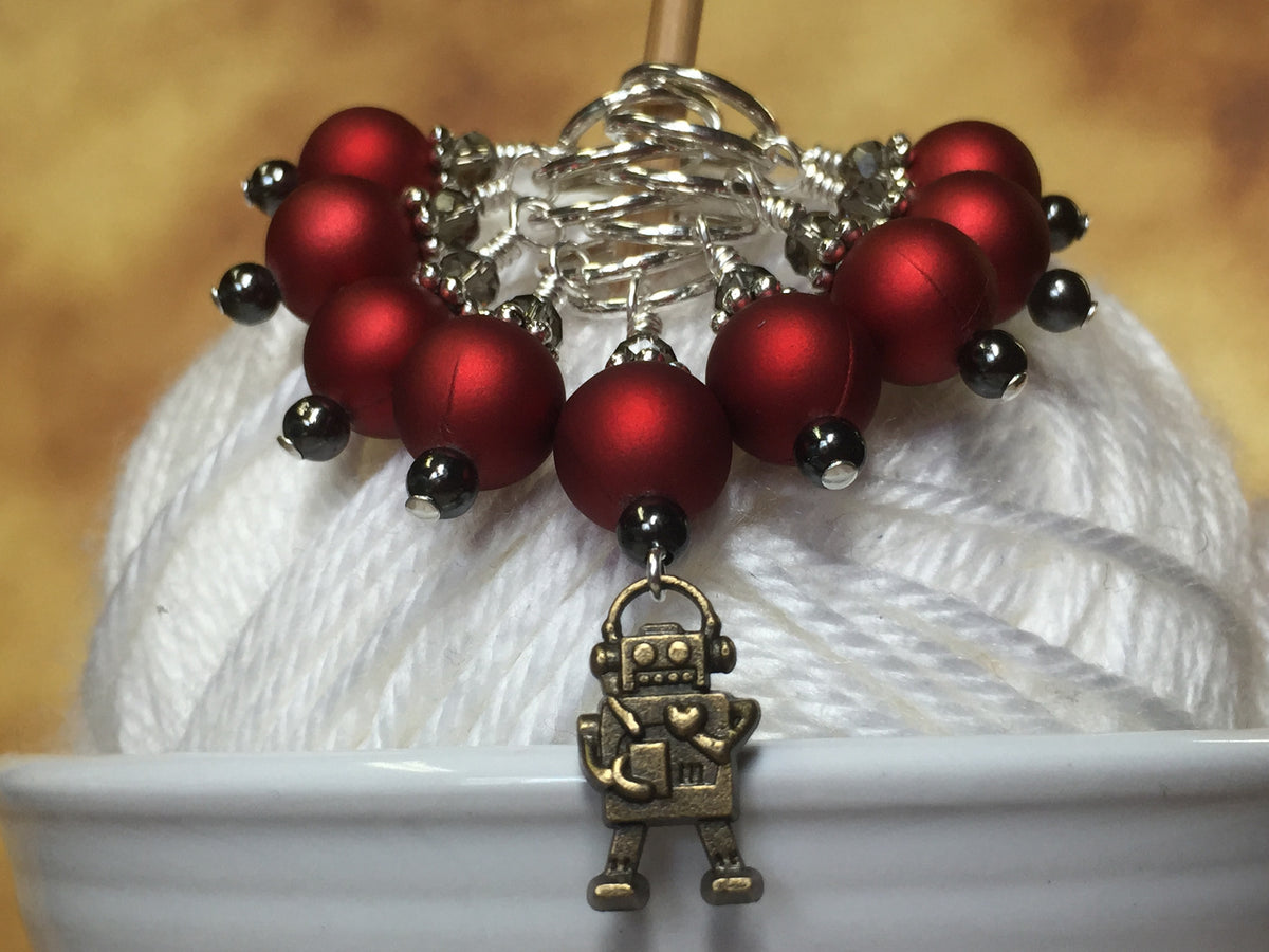 Robot Stitch Marker Set Snag Free – Jill's Beaded Knit Bits