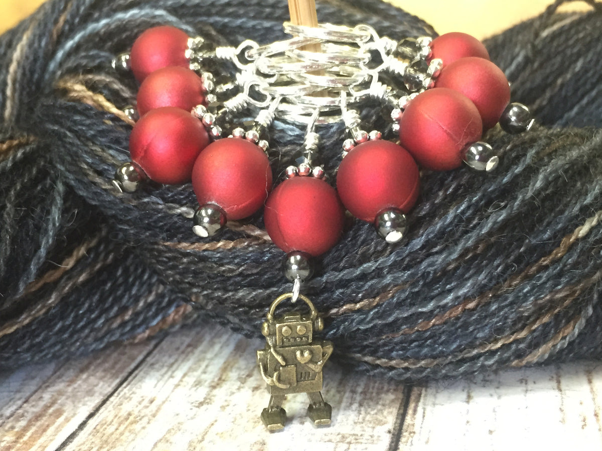 Robot Stitch Marker Set Snag Free – Jill's Beaded Knit Bits