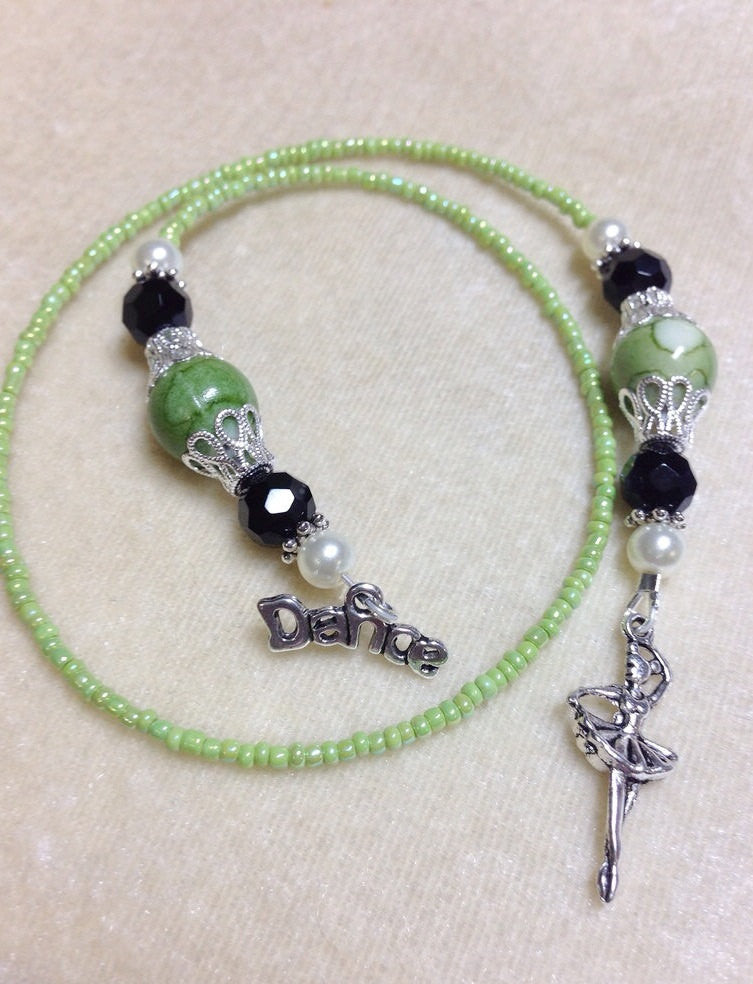Beaded Ballet Bookmark, Dancer's Book Thong – Jill's Beaded Knit Bits