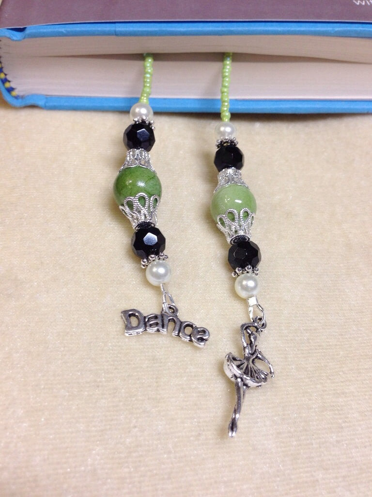 Beaded Ballet Bookmark, Dancer's Book Thong – Jill's Beaded Knit Bits