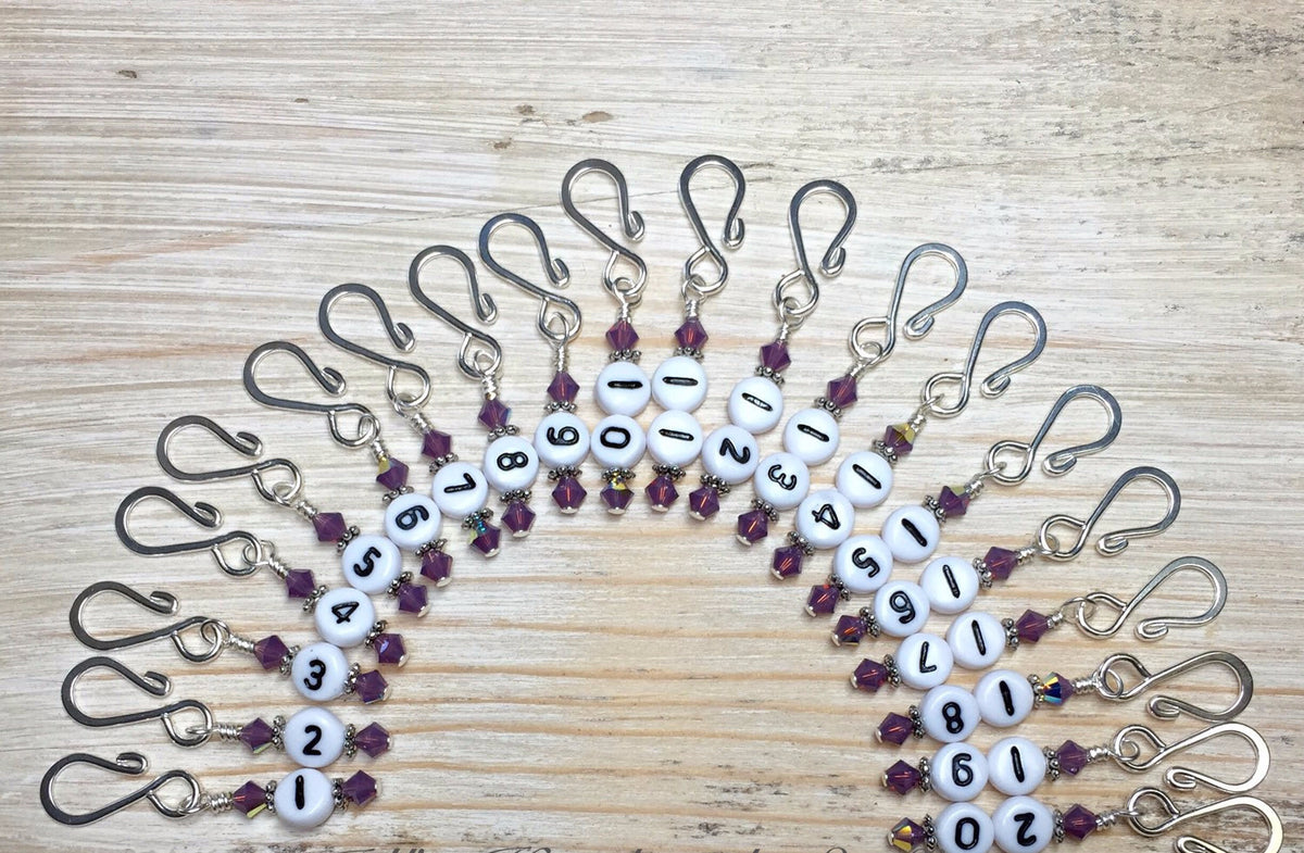 1-20 Row Counter Stitch Markers- Removable Number Counting Markers ...