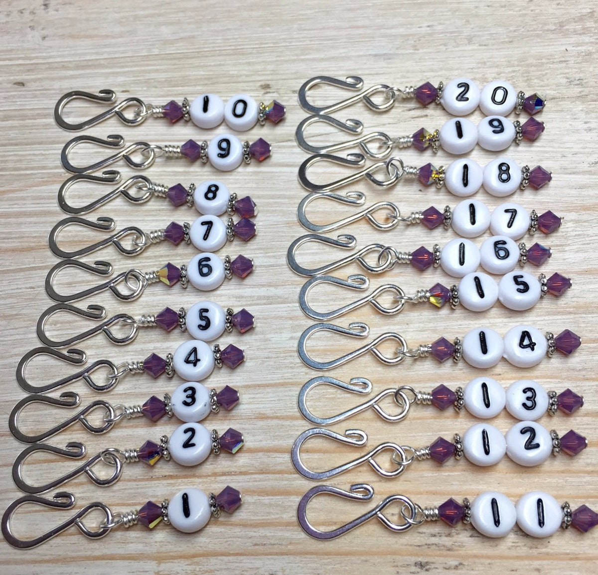 1-20 Row Counter Stitch Markers- Removable Number Counting Markers ...