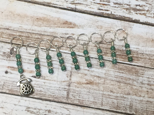Rotary Dial Antique Telephone Stitch Marker Set – Jill's Beaded Knit Bits
